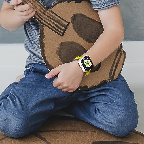 Cute Cartoon Bands Compatible for SyncUP Kids Watch Band, Gabb Watch Bands, Gizmo Watch 3/2/1 Band Replacement, 20mm Chic Pattern Strap Silicone Sport Wristbands for Boys Girls (Yellow)