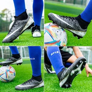 HaloTeam Men's Soccer Shoes Firm Ground Soccer Cleats Adults Athletic Outdoor/Indoor Professional Futsal Football Training Sneakers