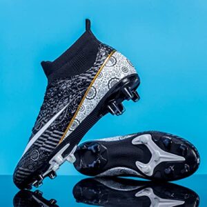 HaloTeam Men's Soccer Shoes Firm Ground Soccer Cleats Adults Athletic Outdoor/Indoor Professional Futsal Football Training Sneakers