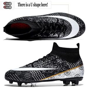 HaloTeam Men's Soccer Shoes Firm Ground Soccer Cleats Adults Athletic Outdoor/Indoor Professional Futsal Football Training Sneakers