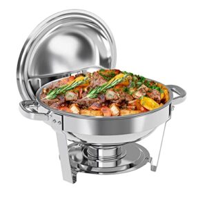 npoue chafing dish buffet set 5 qt stainless steel buffet servers and warmers, chaffing servers with covers, catering, chafer,food warmer for parties…