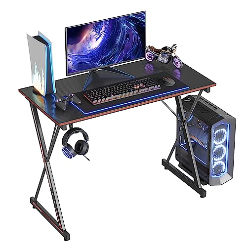 CubiCubi Gaming Desk 32 Inch PC Computer Desk, Home Office Desk Table Gamer Workstation, Simple Game Table, Black