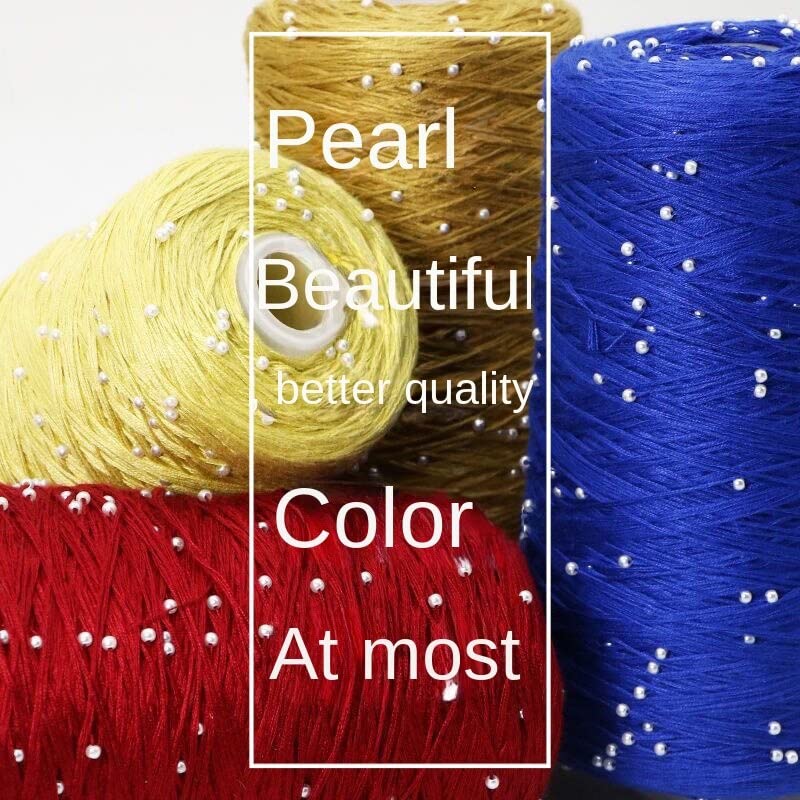 330g/Ball Cotton+ Pearl Bead Yarn for Knitting Wool Thread Crochet Sweaters Scarf Hat Crafts DIY Weaving Lines (Color : 25)