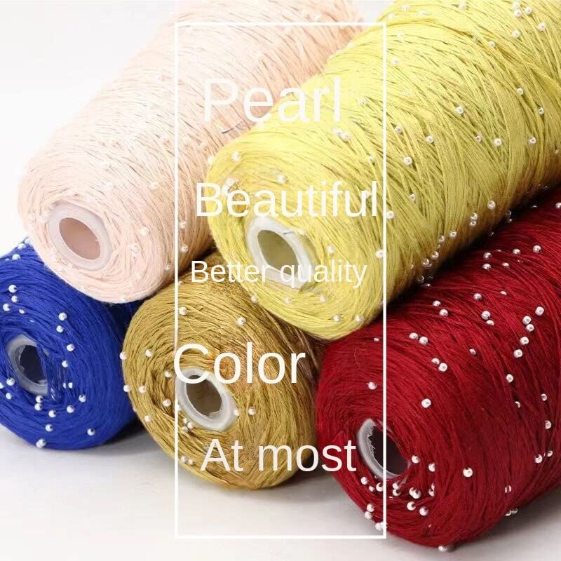 330g/Ball Cotton+ Pearl Bead Yarn for Knitting Wool Thread Crochet Sweaters Scarf Hat Crafts DIY Weaving Lines (Color : 25)