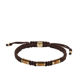 fossil men's stainless steel tigers eye bracelet, color: brown (model: jf04471710)