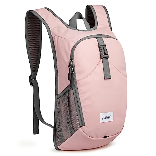 G4Free 10L Hiking Backpack, Lightweight Small Hiking Daypack Outdoor Travel Foldable Shoulder Bag, Pink