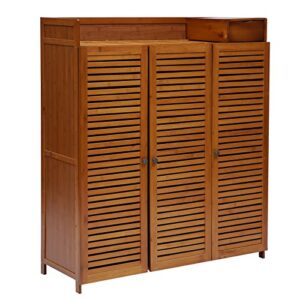 bamboo shoe storage cabinet 7 tier shoes rack with door free standing shoe racks shoe organizers for entryway hallway living room bedroom