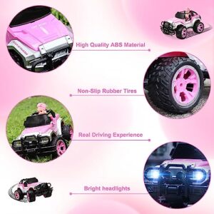 Carox Remote Control Car for Girls, Pink RC Car with Doll and Sticker for Ages 4-10 Years Old Girls, 80 mins with Rechargeable Battery, 1:16 Scale 2.4Ghz, Birthday for Grils,OX11S