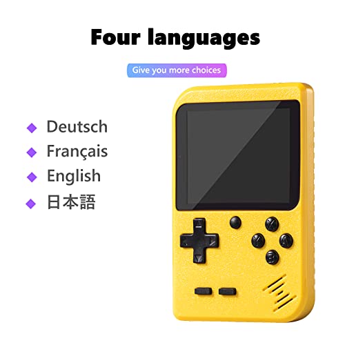 Ormosiat Retro Mini 500 Non-Repeating Classic FC Games Portable Video Handheld Game Console.3.0-inch Screen.1020mAh (500_Yellow)