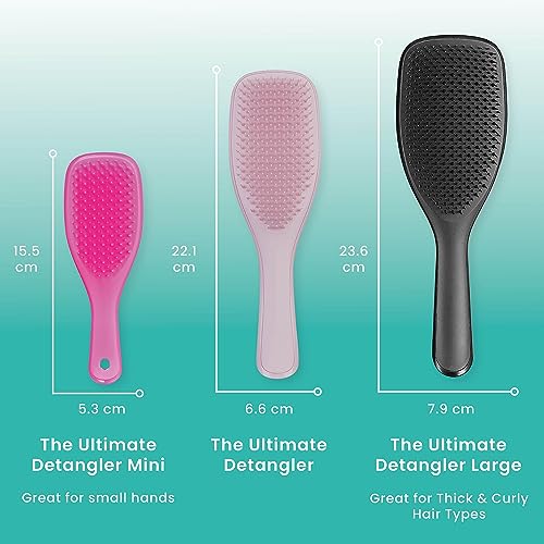 Tangle Teezer x Barbie The Mini Ultimate Detangling Brush, Dry and Wet Hair Brush Detangler for Traveling and Small Hands, Totally Pink