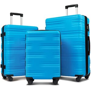 merax luggage sets 3 piece carry on luggage suitcase sets of 3, hard case luggage sets clearance expandable