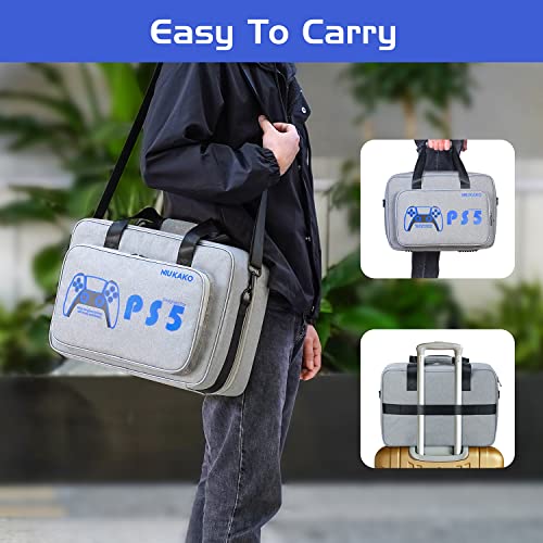 Niu Kako Carrying Case for PS5, Protective Travel Bag for PS-5 Console Controller, Large Capacity Storage Case Compatible with Playstation 5 Games Accessories Disk Digital Edition, Fashion gift