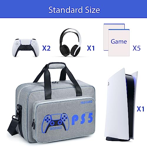 Niu Kako Carrying Case for PS5, Protective Travel Bag for PS-5 Console Controller, Large Capacity Storage Case Compatible with Playstation 5 Games Accessories Disk Digital Edition, Fashion gift