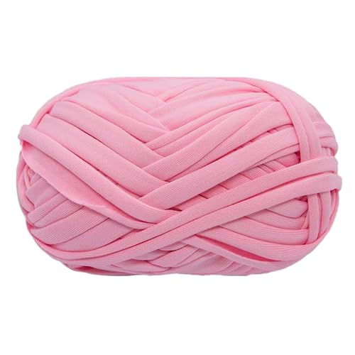 T-Shirt Yarn Fettuccini Zpagetti Ball, Fabric Cloth Knitting Yarn for Hand DIY Bag Blanket Cushion Crocheting Projects, 32 Yard (Pink)