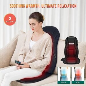 Snailax Vibration Back Massager with Heat, Seat Massager with 8 Vibrating Motors & 5 Modes, Chair Massager, Massage Cushion, Massage Chair Pad for Chair,Office, Gifts