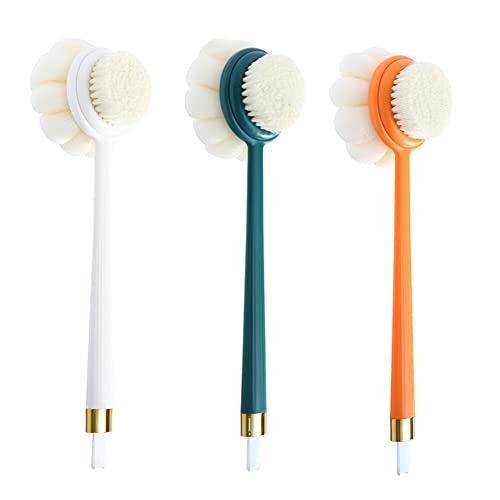 3 Pack Back Scrubber for Shower Long Handle Back Brush Dual-Sided Soft Bristles Shower Scrub Brushes for Body