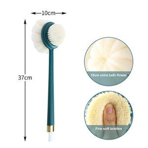 3 Pack Back Scrubber for Shower Long Handle Back Brush Dual-Sided Soft Bristles Shower Scrub Brushes for Body