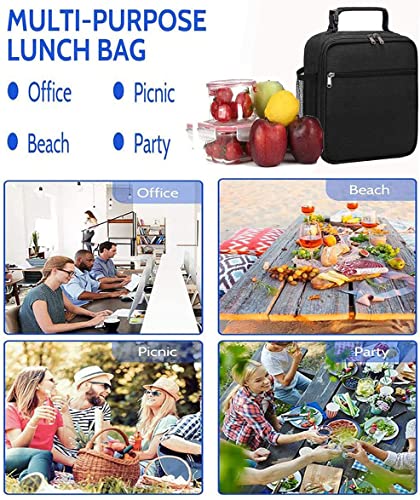 LESENTA Lunch Box for Men Women Adult-Small Insulated Lunch Bag for Office Hiking - Portable Reusable Lunch Box