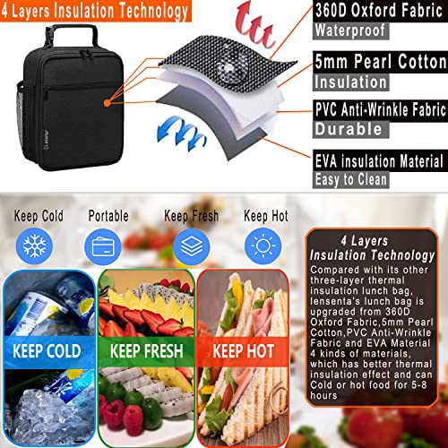 LESENTA Lunch Box for Men Women Adult-Small Insulated Lunch Bag for Office Hiking - Portable Reusable Lunch Box