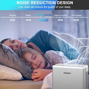 MORFY Dehumidifiers for Room, 85 OZ Water Tank (700 sq.ft) Dehumidifiers for Home Bathroom, Bedroom with Auto Shut Off and Drain Hose, Small Dehumidifier Quiet for Wardrobe,Closet,Trailer,RV