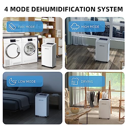 50-70 Pints 4,500 Sq. Ft. Home Dehumidifier for Large Room, Basement with Auto Shut off, Drain Hose, Reusable Filter Humidity Control for Bedroom, Bathroom