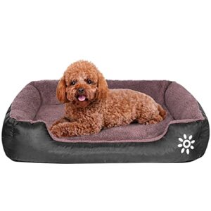 puppbudd orthopedic dog beds for medium dogs, washable bolster dog bed, egg creat foam pet sofa with removable washable cover, waterproof lining and nonskid bottom couch for comfortable sleep