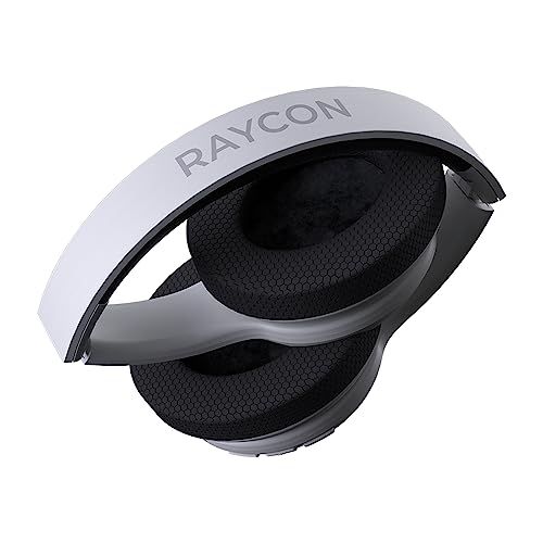 Raycon Fitness Headphones - Wireless Over-Ear-Headphones with 45 Hours of Battery, Active Noise Cancellation, Awareness Mode, 3 Quick Swap Ear Cushions, IPX4 Water Resistance (White)