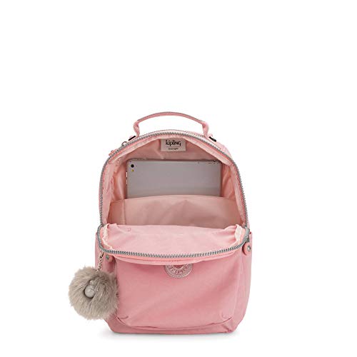 Kipling Women's Seoul Small Backpack, Durable, Padded Shoulder Straps with Tablet Sleeve, Bridal Rose, One Size