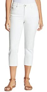 nine west women's chrystie denim capri, white, 6