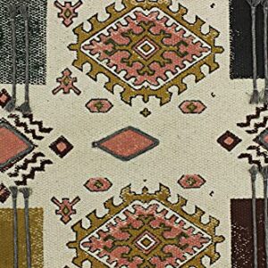 Casavani Beige, Black Tribal Cotton Hand Made Rug, Home Decorative Bohemian Kilim Rug Hand Woven Rag Rug Entryway for Living Room Laundry Room Dormat Bed Room Bathroom 4x10 Feet Runner