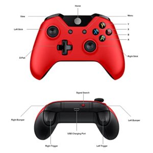 Xbox Controller Wireless, Xbox One Controller, Compatible with Xbox One, Xbox Series X/S, Xbox One X/S and PC, Red+Black