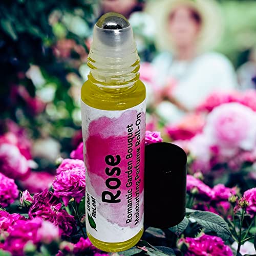 Urban ReLeaf Rose Perfume Oil Roll-On. Classic Floral Scent, Fresh Fruit, Bouquet & Musk. Long Lasting Fragrance Oil, Moisturizing Jojoba & Alcohol-Free. Bottled in the USA. Fits in your purse or pocket!  