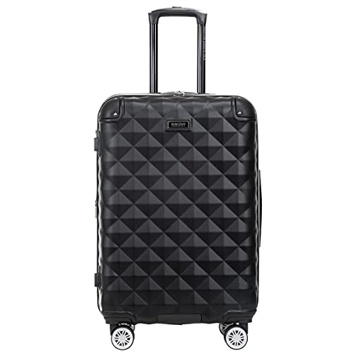 Kenneth Cole Reaction Diamond Tower Collection Lightweight Hardside Expandable 8-Wheel Spinner Travel Luggage, Black, 24-Inch Checked