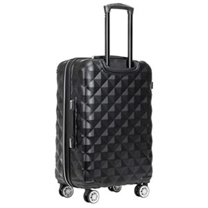 Kenneth Cole Reaction Diamond Tower Collection Lightweight Hardside Expandable 8-Wheel Spinner Travel Luggage, Black, 24-Inch Checked