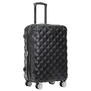 Kenneth Cole Reaction Diamond Tower Collection Lightweight Hardside Expandable 8-Wheel Spinner Travel Luggage, Black, 24-Inch Checked