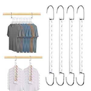 zedodier 4 pack space saving hangers, metal magic hangers hooks for closet, multiple hangers in one, space saver closet organizers and storage, apartment college dorm room essentials