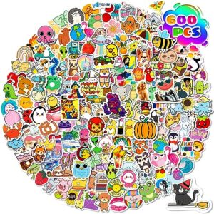 600 pcs cute stickers for kids, water bottle stickers for kids, waterproof vinyl bulk stickers for laptop hydroflask skateboard, kids stickers for boys girls teens