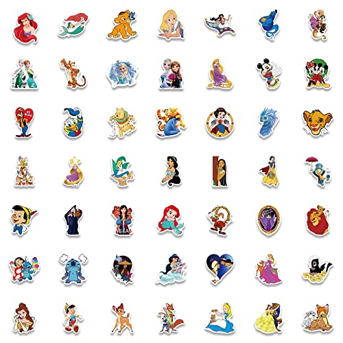 100PCS Kids Stickers Pack Princess Stickers Cute Cartoon Characters Stickers for Kids Teens Waterproof Vinyl Princess Stickers for Water Bottle Gift Stickers Kids Stickers Toy Stickers DIY Stickers