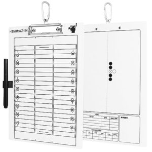 highrazon dry erase football coaches clipboard, football lineup board, double-sided white board with marker