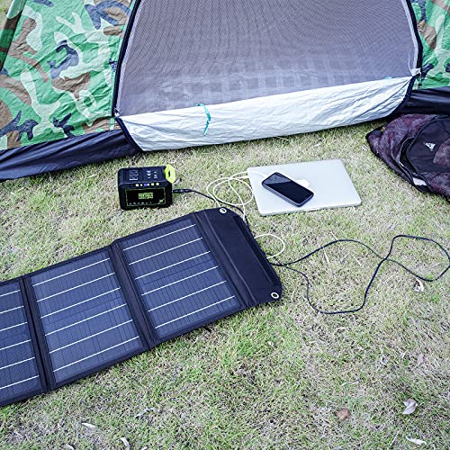 MARBERO Solar Generator 300W Portable Power Station 296Wh with 30W Solar Panel Included with DC, AC, USB A, USB C, Flashlights for Camping, Home, Outdoor, Office, School, Emergency