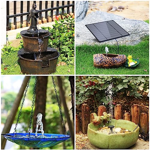 AISITIN 3W Solar Water Pump for Bird Bath, Solar Fountain Pump Kit with 6 Different Nozzles and 9.8ft Cable, Solar Pond Pump for Garden, Patio, Fish Tank, Pond and Outdoor