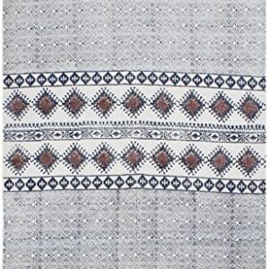 Casavani Indian Handmade Cotton Dhurrie Geometric Brown & Gray Area Rug Boho Kilim Flat Weave Rug Indoor Hall Room Decor Carpet Throw Rugs for Bedroom Living Room Bathroom Balcony 5x8 Feet