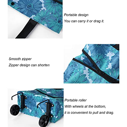 Foldable Shopping Bag with Wheels, Easy to Carry, Heavy Duty Shopping Bag, Reusable Ladies Shopping Cart Shopping Trolley On Wheels 6