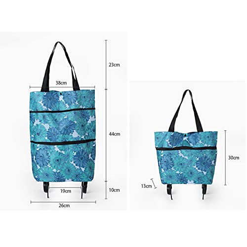 Foldable Shopping Bag with Wheels, Easy to Carry, Heavy Duty Shopping Bag, Reusable Ladies Shopping Cart Shopping Trolley On Wheels 6