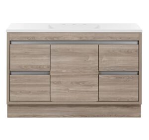 spring mill cabinets d48v40264 tarni single bathroom vanity with 4 drawers, cabinet, and white sink top, forest elm