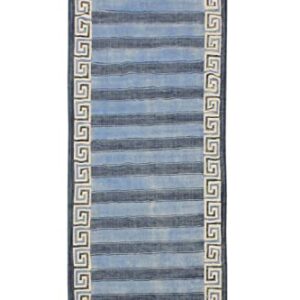 Casavani Hand Block Printed Cotton Dhurrie Striped Tassel Rug Boho Area Rug Easy Care Washable Rugs for Doormat Entryway Living Room Bedroom Hallway Balcony 6x12 Feet Runner