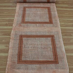 Casavani Hand Block Printed Cotton Dhurrie Bordered Brown & Beige Area Rug Doormat Floor Rug Indoor Area Rugs for Bedroom Living Room Laundry Room 10x18 Feet