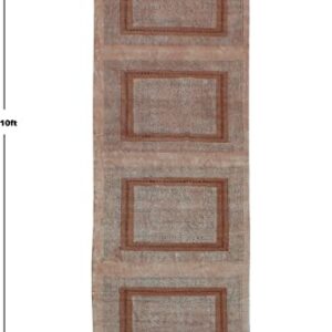 Casavani Hand Block Printed Cotton Dhurrie Bordered Brown & Beige Area Rug Doormat Floor Rug Indoor Area Rugs for Bedroom Living Room Laundry Room 10x18 Feet