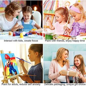 Cartoon Paint by Number for Kids - 4 Pack Cartoon Paint by Numbers for Kids Ages 4-8-12, Easy Paint with Numbers DIY Acrylic Oil Painting Kits for Home Wall Decor 8X8inch