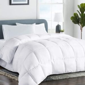 cohome twin xl 2100 series cooling down alternative comforter - quilted duvet insert with corner tabs all-season - soft luxury hotel comforter - reversible - machine washable - white